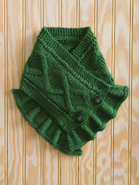 Ravelry: Jewel Tones: Buttoned Neck Wrap pattern by Nitza Coto