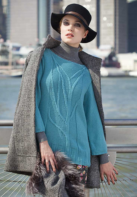 Ravelry: #15 Leaf Motif Pullover pattern by Renee Lorion