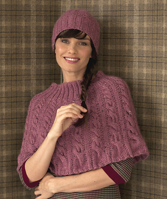 Ravelry: #20 Cabled Cape pattern by Hélène Rush
