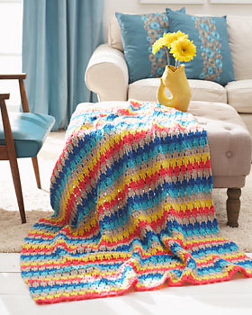 Ravelry: Larksfoot Blanket (Aran) pattern by Bernat Design Studio