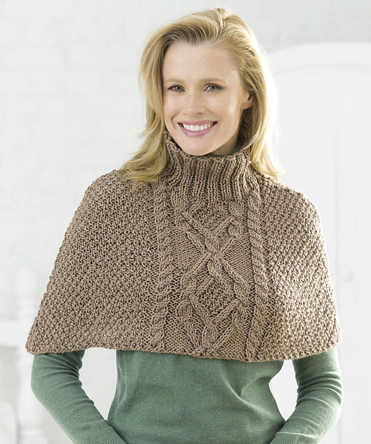 Ravelry: Cabled Poncho pattern by Red Heart Design Team