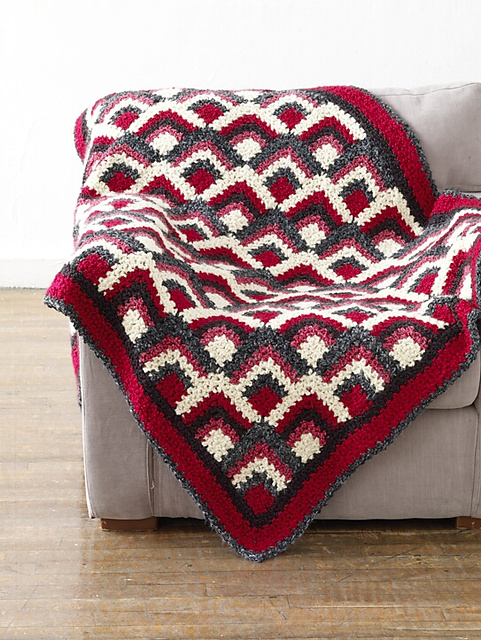 Ravelry: Graphic Squares Afghan #80439AD pattern by Lion Brand Yarn