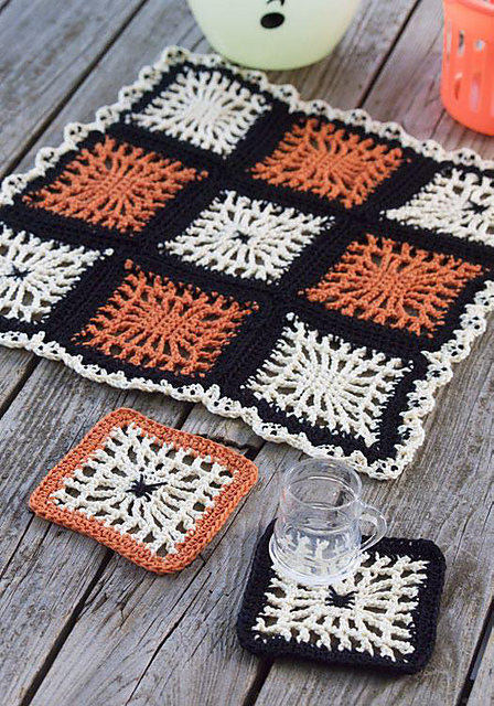 Ravelry: Spiderweb Coasters & Halloween Table Center pattern by Joan ...