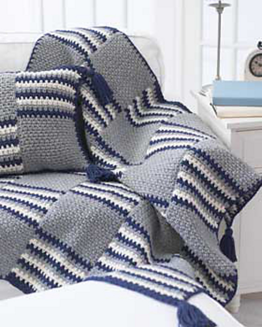Ravelry: Afghan and Pillow pattern by Bernat Design Studio