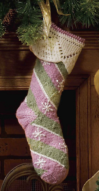 Ravelry: Pastel Candy Cane Stocking pattern by Kathleen Power Johnson