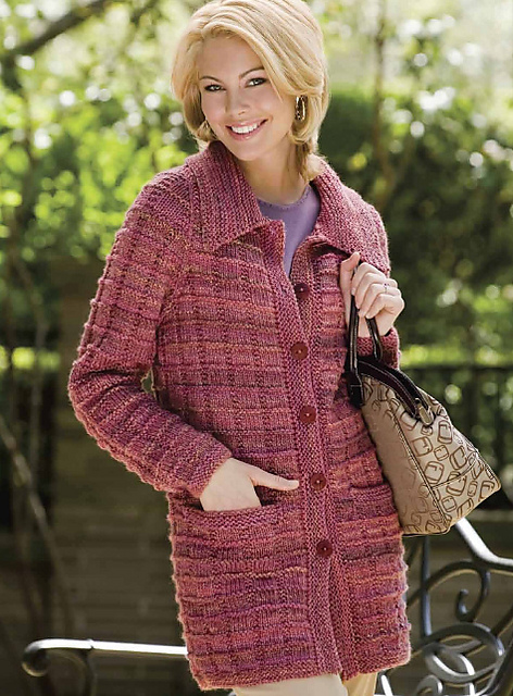 Ravelry: Textured Check Coat pattern by Melissa Leapman