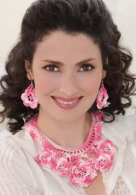 Ravelry: Wild Irish Rose Necklace & Earrings pattern by Lisa Gentry
