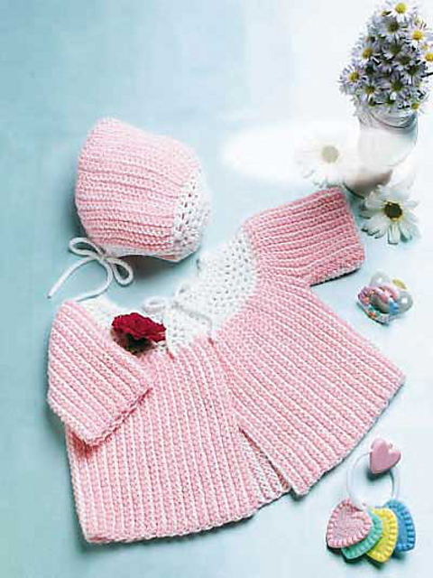 Ravelry: Baby Sacque and Cap pattern by Ann Parnell