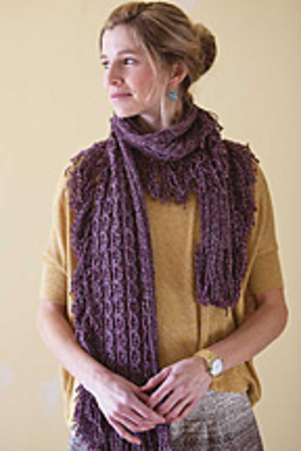 Ravelry: Lace and Cable Scarflette pattern by Kathy Zimmerman