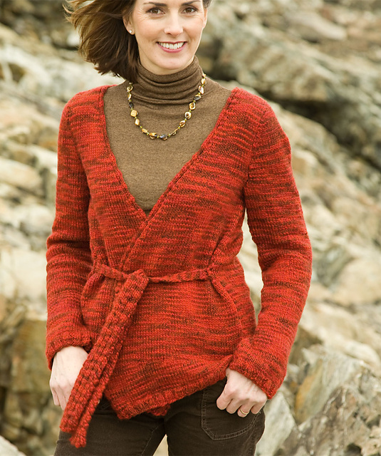 Ravelry: shaped cardigan with ties pattern by Sharon Brown