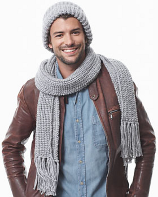 Ravelry: Men's Shaker Knit Scarf pattern by Bernat Design Studio