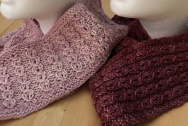 Ravelry: Lacy Little Cables Duo Cowl pattern by Michelle Kupfer