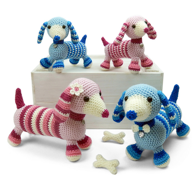Ravelry: Daisy and Duke the Dachshunds pattern by Moji-Moji Design
