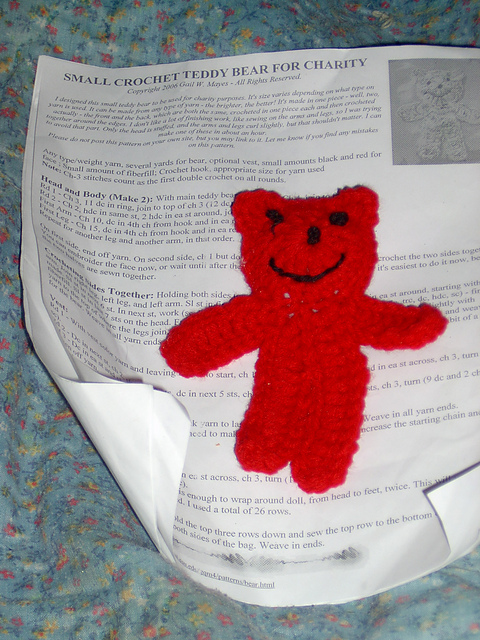 Ravelry: Small Crochet Teddy Bear for Charity pattern by Gail W. Mayes