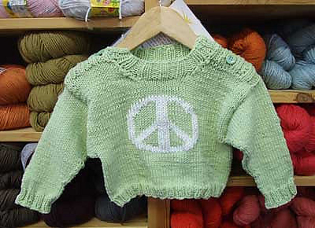 Ravelry: momogus' Peace Sign Baby Sweater