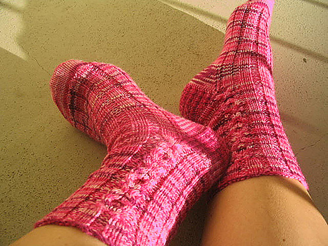 Ravelry: Tickled Pink Socks pattern by Monica Nappe