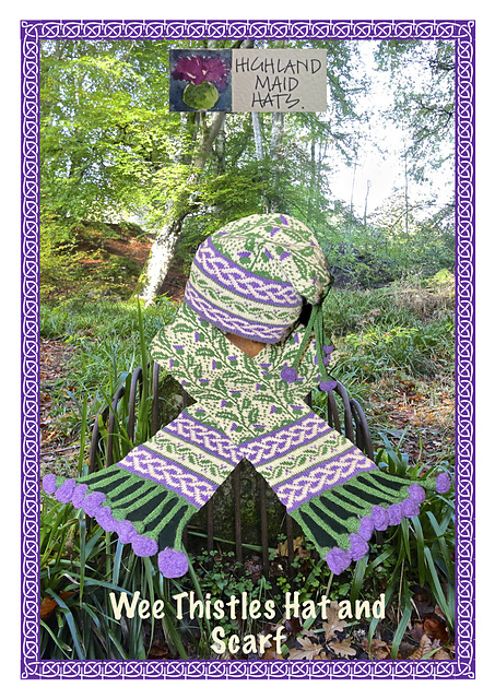 Ravelry: Wee Thistles Hat And Scarf Set pattern by Highland Maid Hats ...