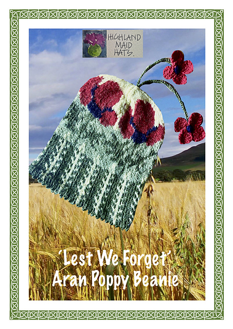 Ravelry: 'Lest We Forget' Poppy Aran Beanie pattern by Highland Maid ...
