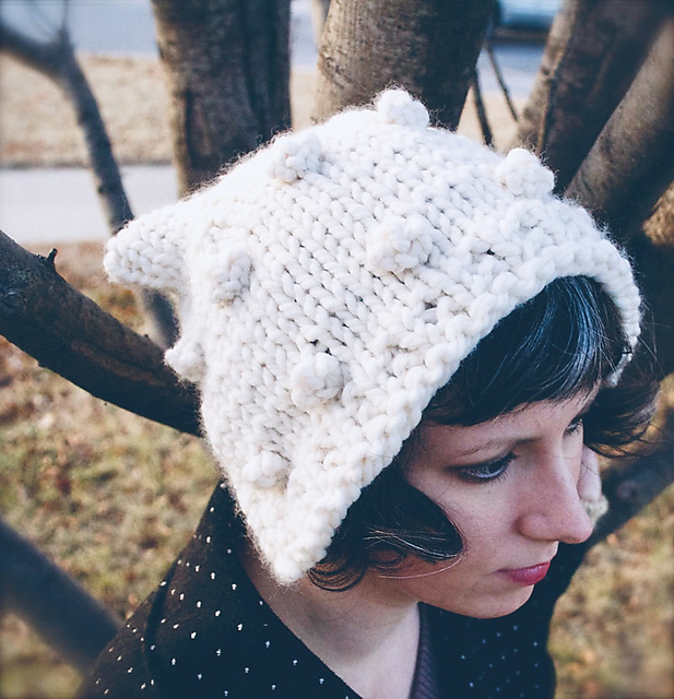 Ravelry: Snow Kitteh Winter Bonnet pattern by Moth and Rust