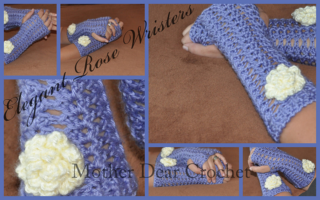 Ravelry: Elegant Rose Wristers pattern by Rylie Hansen