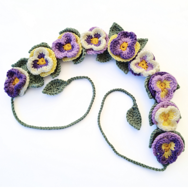 Ravelry: Pretty Pansy flower crown pattern by Karen Hubbard