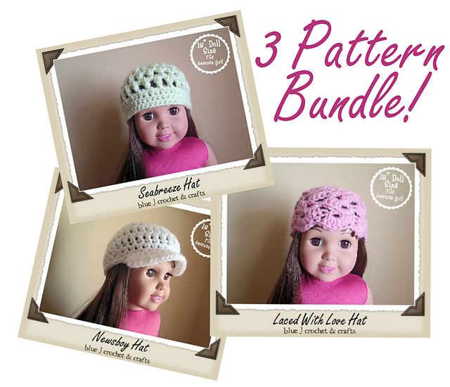 Ravelry: Hat Pack I - Three 18 Inch Doll Hats in One pattern by Julie ...