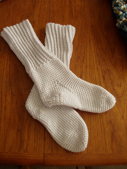 Ravelry: Basic Sock in worsted weight yarn pattern by Kathy Wesley