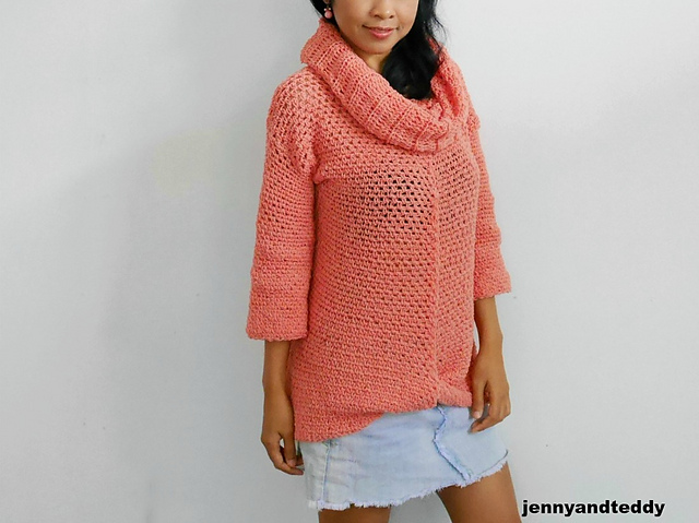 Ravelry: simple jane cowl neck sweater pattern by jennyandteddy