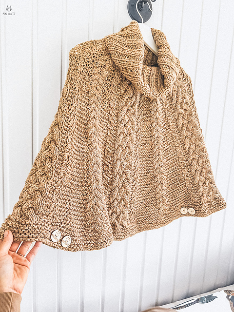 Ravelry: Verona Cable Poncho pattern by Muki Crafts