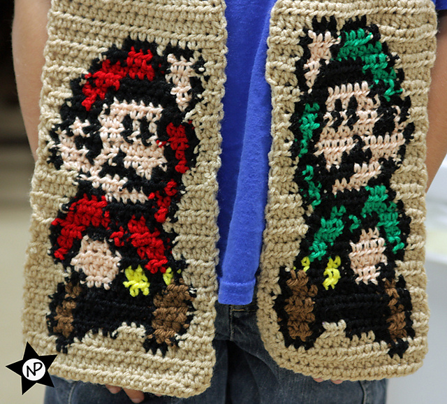 Ravelry: Super Mario & Luigi Scarf pattern by Nikki Pedersen