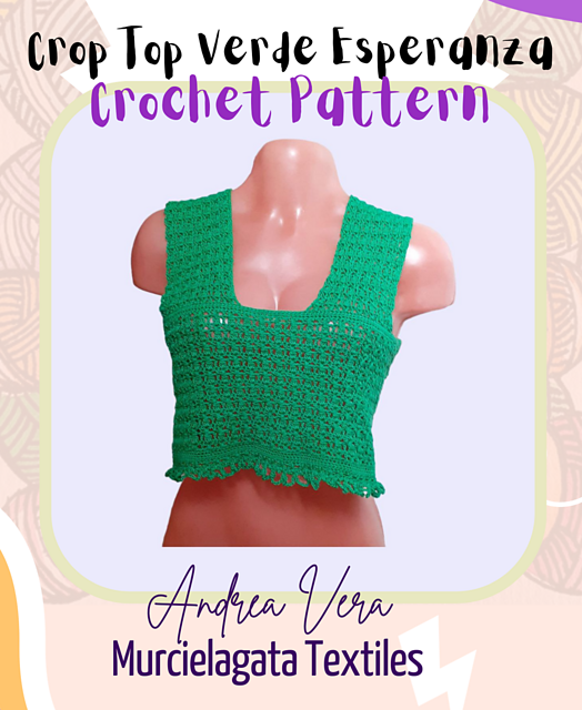 Ravelry: Crop Top Verde Esperanza pattern by Andrea Vera