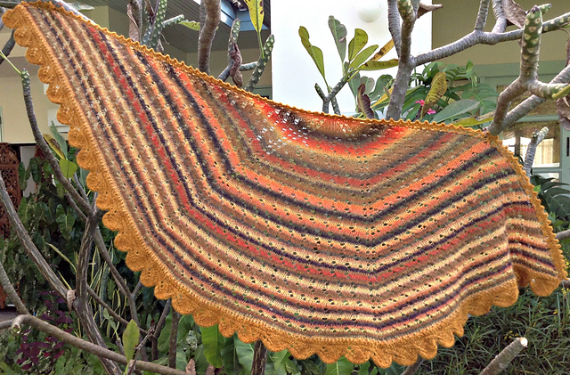 Ravelry: Leaf-Edged Half Circle Eyelet Shawl pattern by Michael Harrigan