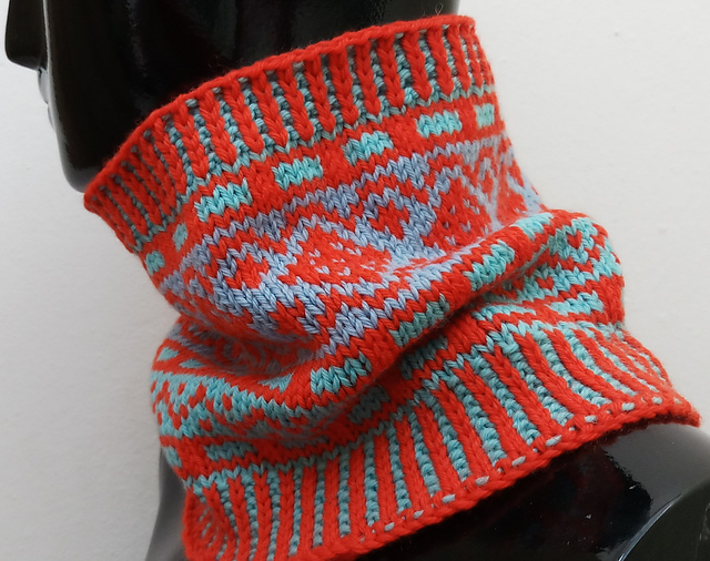 Ravelry: Three Color Fair Isle Cowl pattern by Michael Harrigan