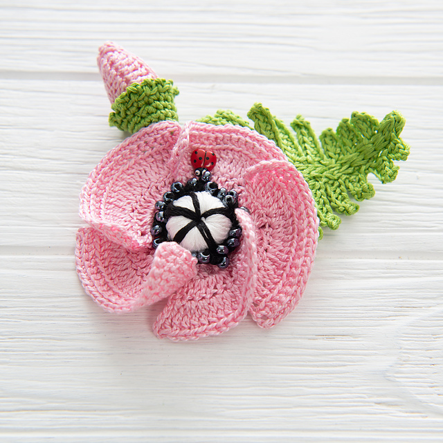 Ravelry: Pink Sensation Poppy Pin pattern by Alla Koval