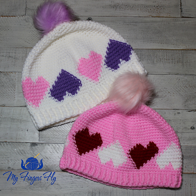 Ravelry: Topsy Turvy Hearts Beanie pattern by Lisa Ferrel