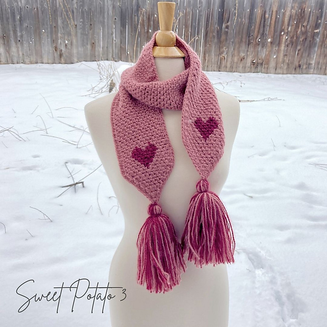Ravelry: Hearts of Love Scarf pattern by Sweet Potato 3