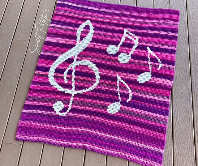 Ravelry: Music Note Blanket pattern by Sweet Potato 3