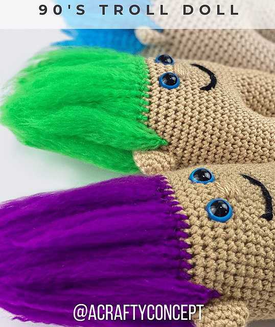 Ravelry: 90’S Style Troll Doll pattern by Ashley Stallsworth
