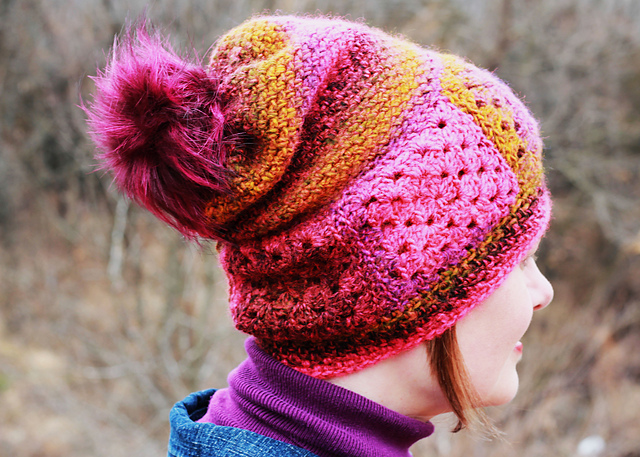 Ravelry: Ferris Wheel Boho Granny Square Hat pattern by Tonya Bush