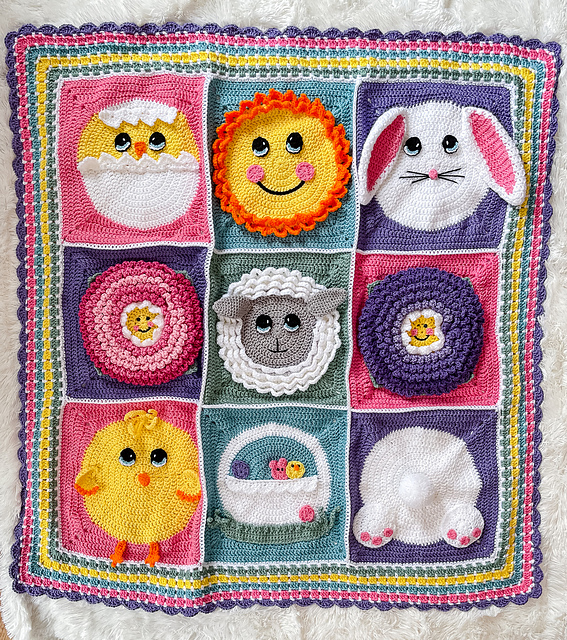 Ravelry: Easter Squares Blanket pattern by Tonya Bush