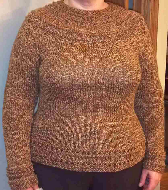 Ravelry: Eyelet Yoke Pullover pattern by Elaine Eskesen