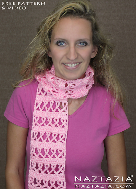 Ravelry: Crochet Awareness Ribbon Scarf pattern by Naztazia