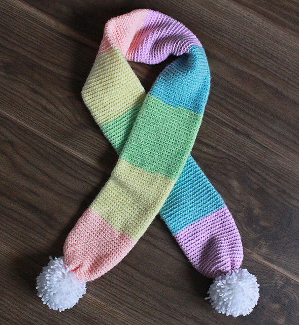 Ravelry: Color Block Rainbow Scarf pattern by Sarah Ruane