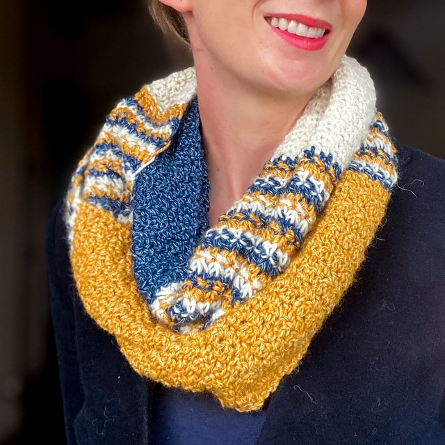 Ravelry: Orla Striped Infinity Scarf pattern by Sarah Ruane