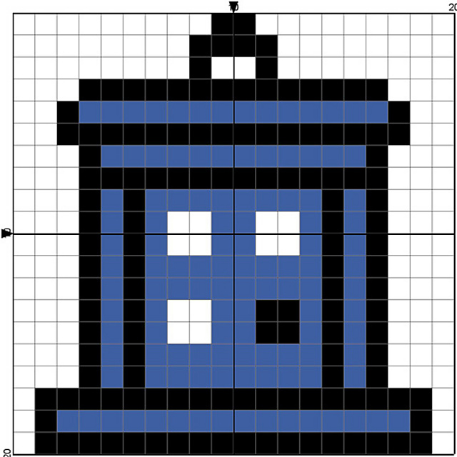 Ravelry: Tardis crochet chart for beanie or square pattern by ...