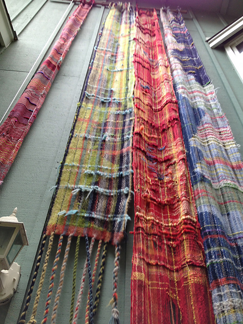 Ravelry: nickolena's saori weaving banner installation 2012