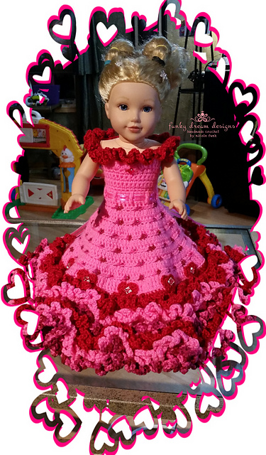 Ravelry: 'Queen Of Hearts' 18" Dress pattern by Nicole Funk