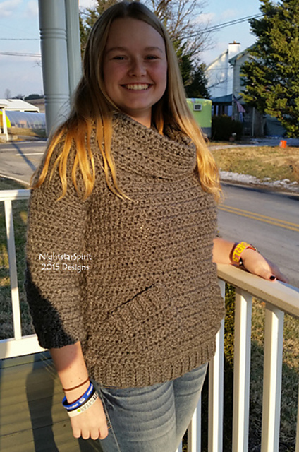 Ravelry: Cowl neck pullover sweater pattern by Nightstar spirit