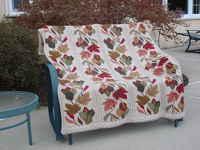 Ravelry: October Leaves Throw pattern by Sasha Kagan