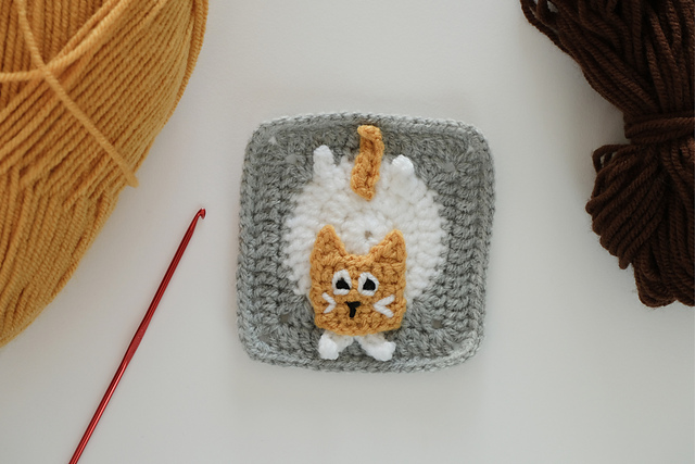 Ravelry: Cat Granny Square pattern by no_panic_crafts_
